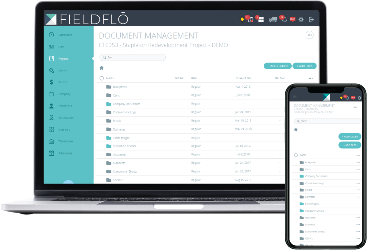 Asbestos Demolition FieldFlo Document vaults